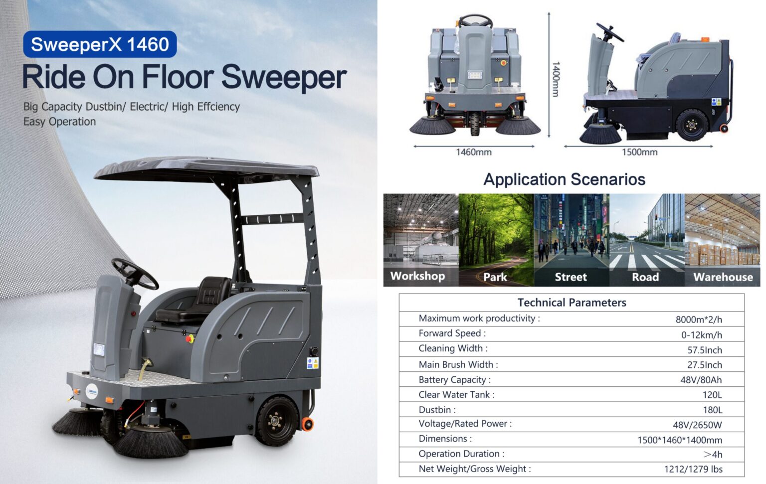 ScrubX 1460 Ride On Floor Sweeper Machine For Sale In Toronto